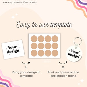 Circle Keychain Template, 2.5 Inch Keychain Sublimation Template Circle ...