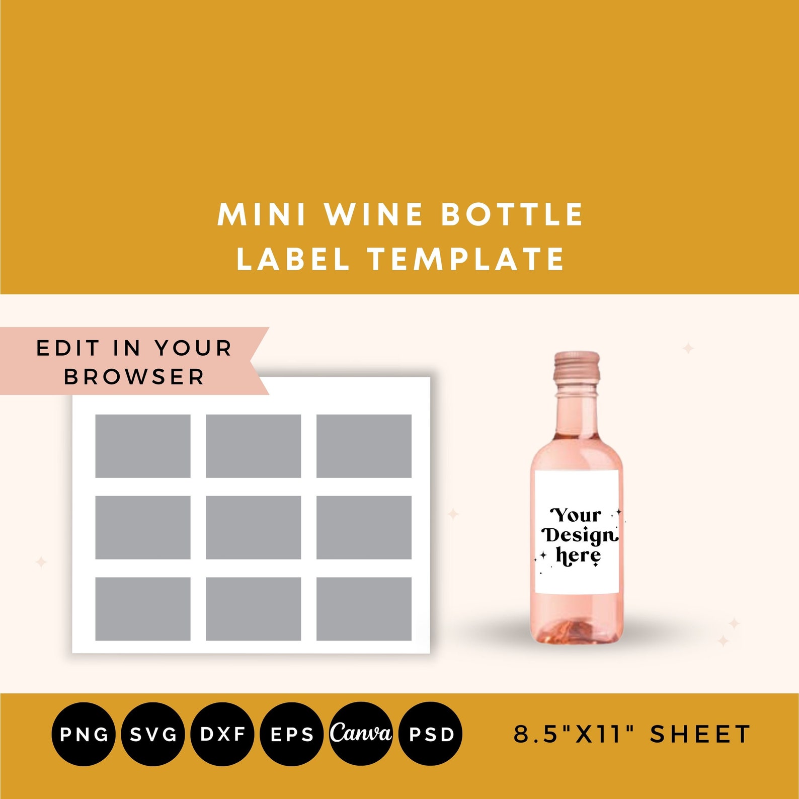 Mini Wine Bottle Label Template Mini Wine Bottle Labels Svg - Etsy