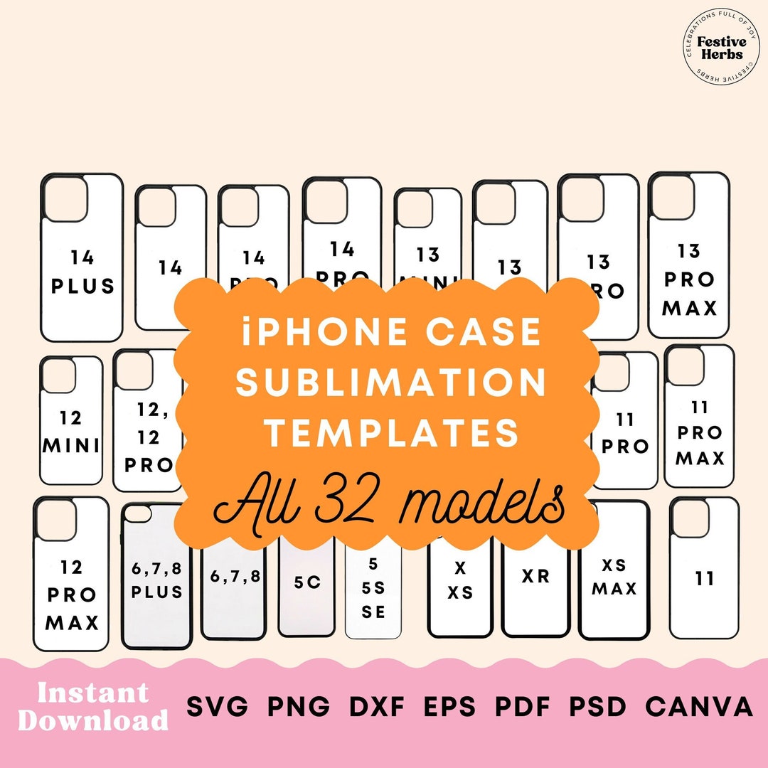 IPhone Sublimation Template BUNDLE, iPhone Template, Phone Case Template for Sublimation, Phone ...