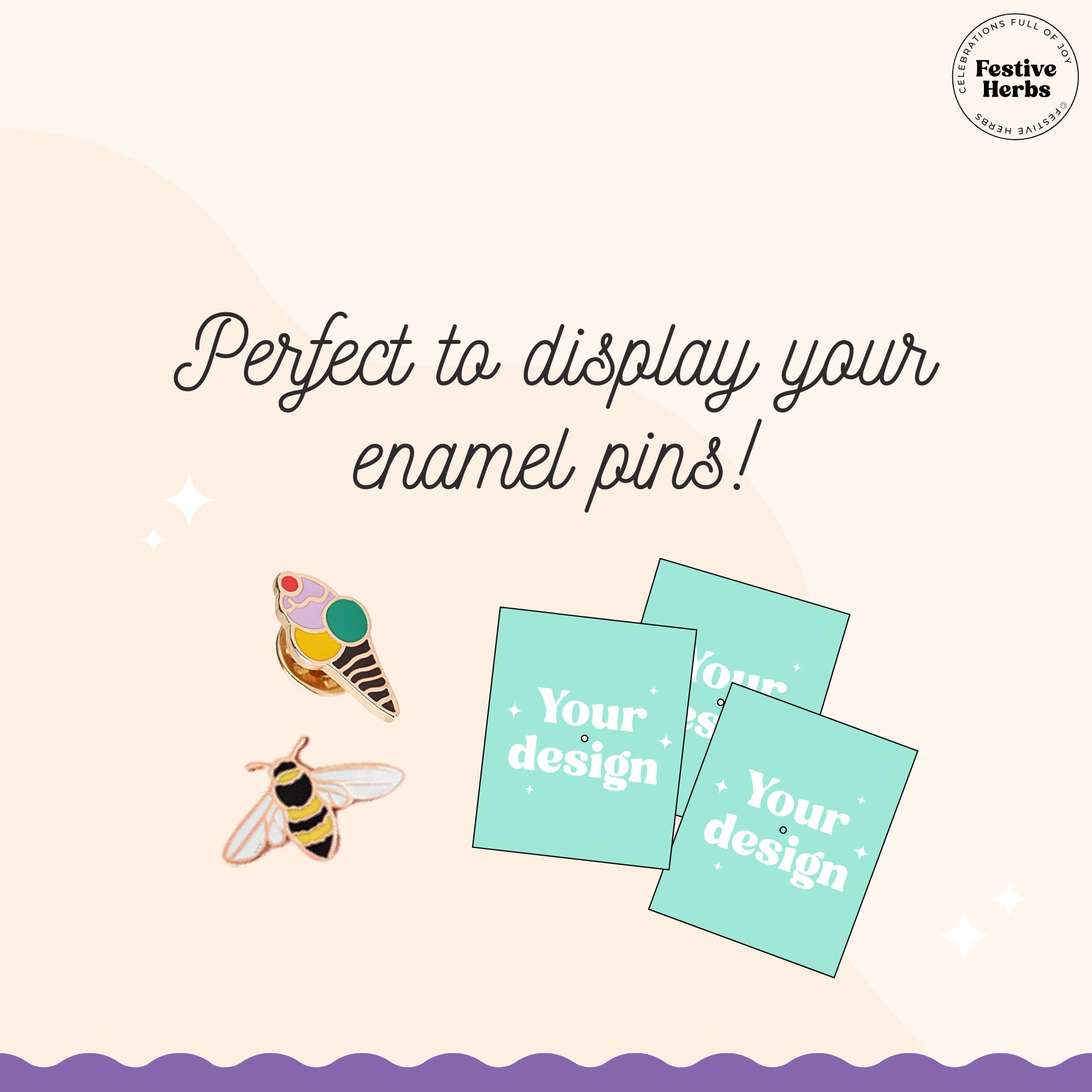 Enamel Pin Display Card Template, Enamel Pin Packaging Diplay Card Svg ...