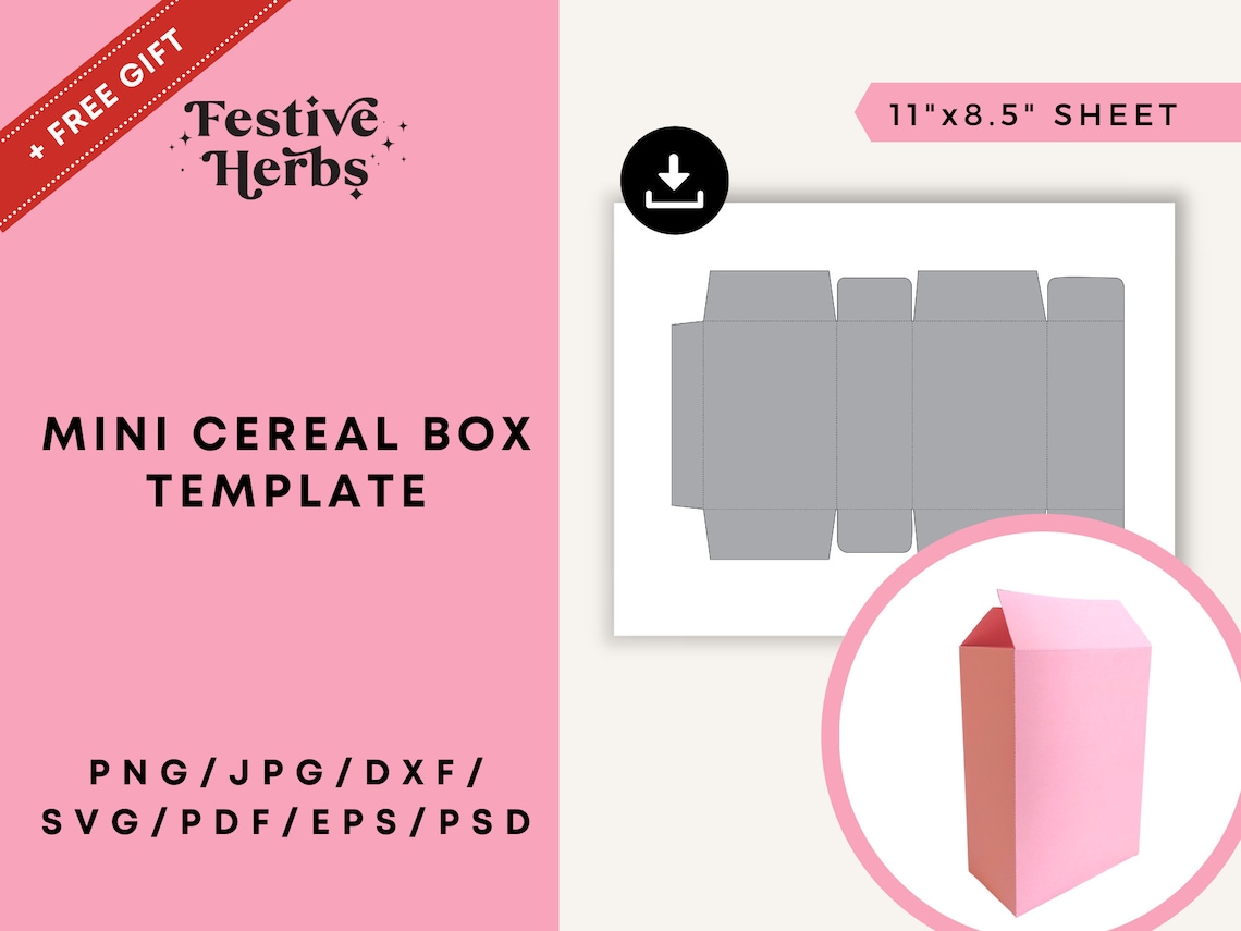 Cereal Box SVG Cereal Box Template Cereal Box Valentine | Etsy