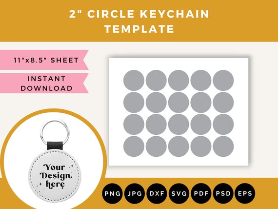 Circle Keychain Svg 2inch Circle Keychain Template Keychain - Etsy
