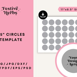 1.5 Inch Circle Template, Circle Template, Circle Collage Sheet, Circle ...