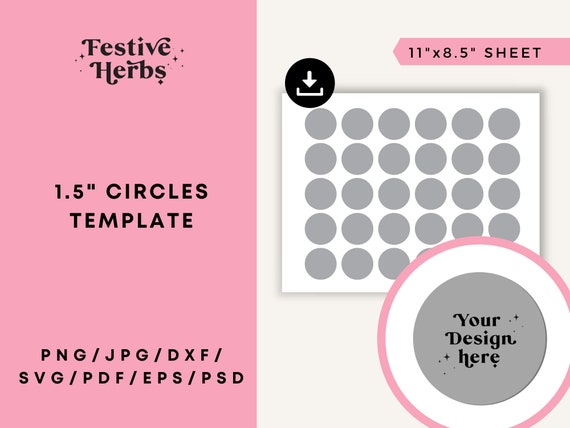 1.5 Inch Circle Template Circle Template Circle Collage | Etsy