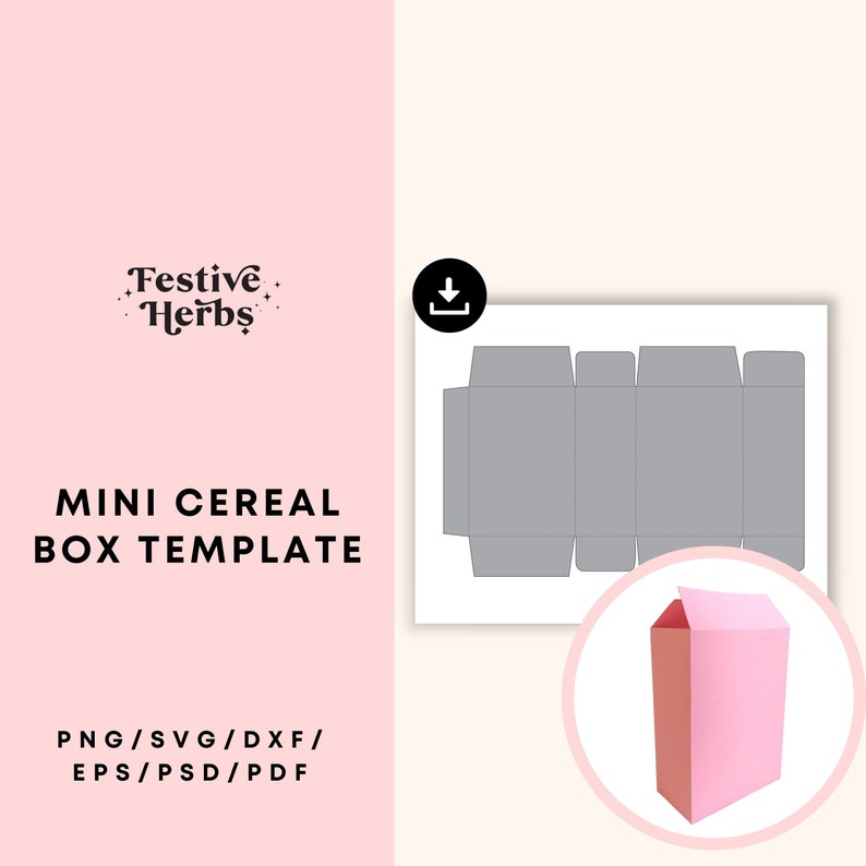 Cereal Box SVG, Cereal Box Template, Cereal Box Valentine, Snack Box ...