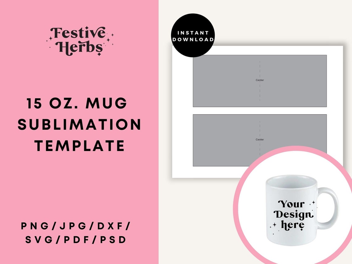 15 Oz Mug Sublimation Template Sublimation Templates for | Etsy