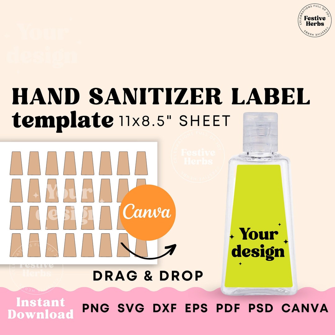 Hand Sanitize Label Template, Hand Sanitize Label 1st Communion ...