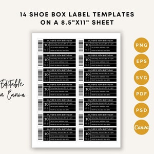 Mini Shoe Box Template Bundle Shoe Box SVG Shoe Box Label - Etsy