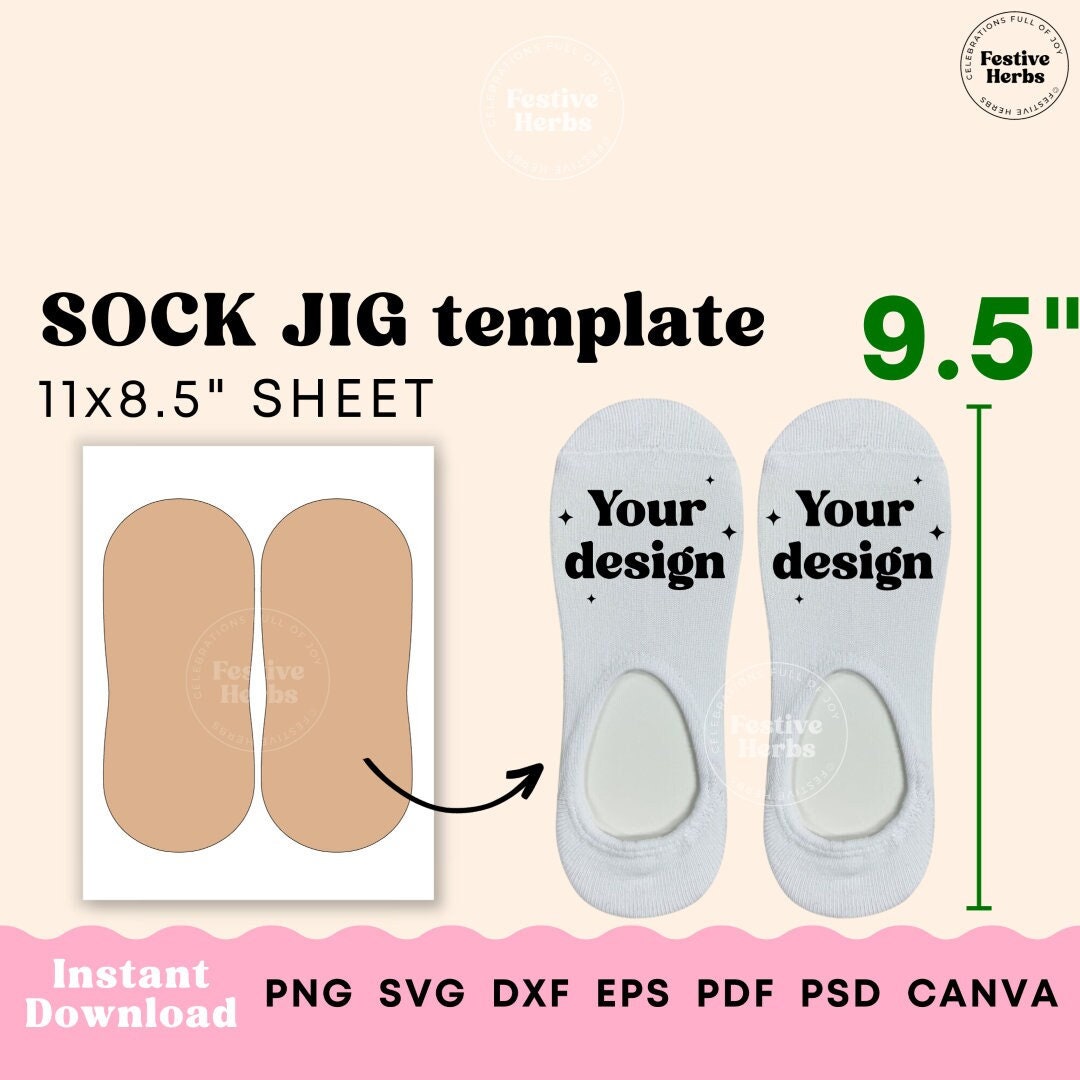 Sock Jig Template, Sock Jig Sublimation, Ankle Sock Insert Template ...