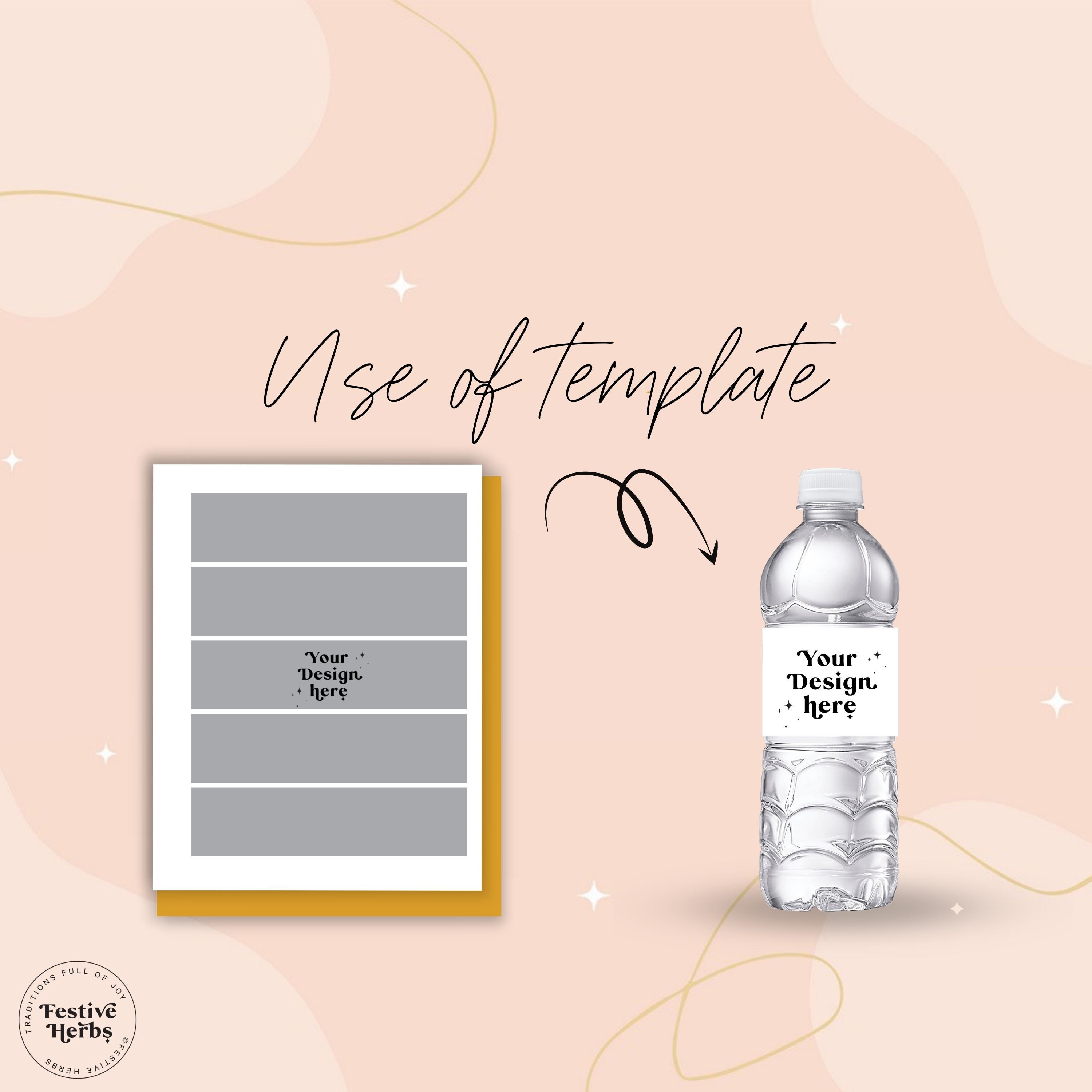 Water Bottle Label Template SVG Water Bottle Label Blank - Etsy