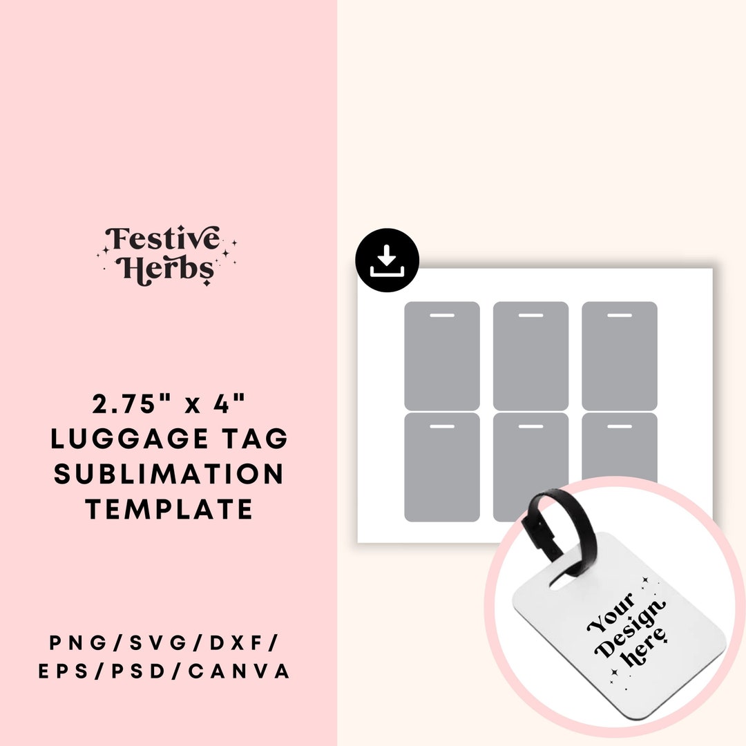 Luggage Tag SVG, Luggage Tag Template, Luggage Tag Template Svg ...