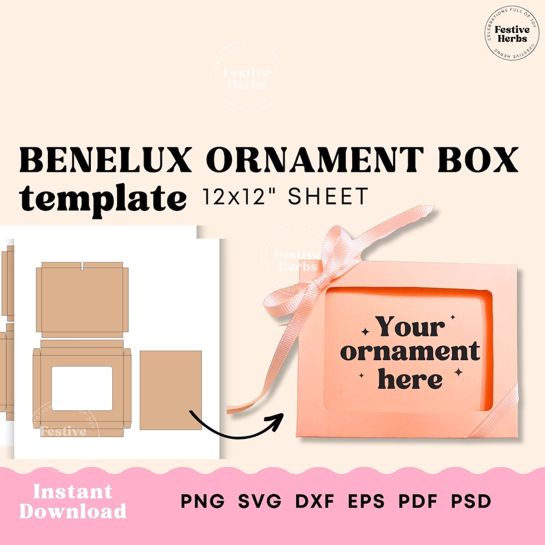 Ornament Box SVG, Benelux Ornament Box Template, Christmas Ornament ...