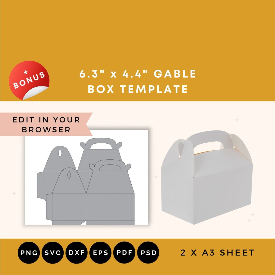 Gable Box SVG, Gable Box Template, Box With Handle Template, Gable Box ...