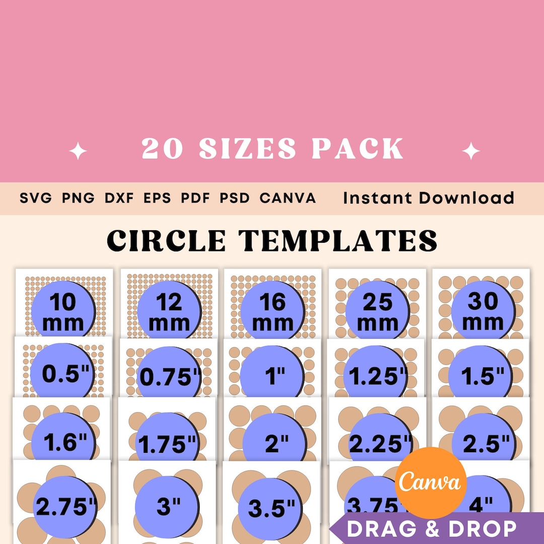 Circle Template BUNDLE, Circle SVG, Circle Label Template, Sticker ...