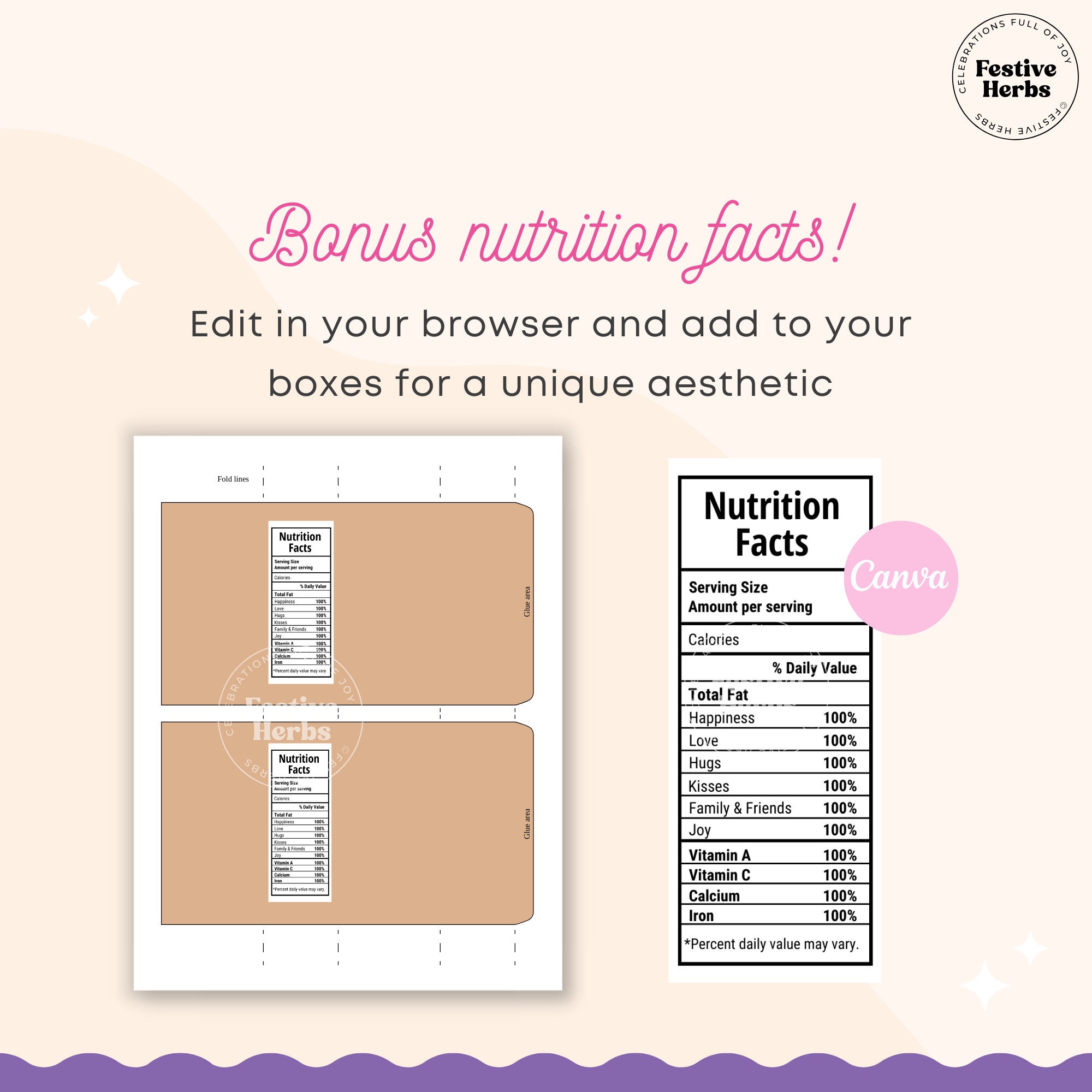 Juice Box Wrapper Template, 6oz Juice Box Label Template Canva, Kids ...