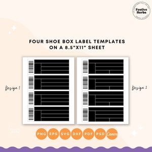 Shoe Box Label Template BUNDLE Shoe Box Label SVG Printable - Etsy
