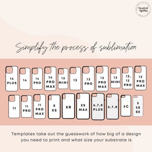 Phone Case Template Bundle, iPhone Sublimation Template ALL Sizes, iPhone Pro Max Template ...