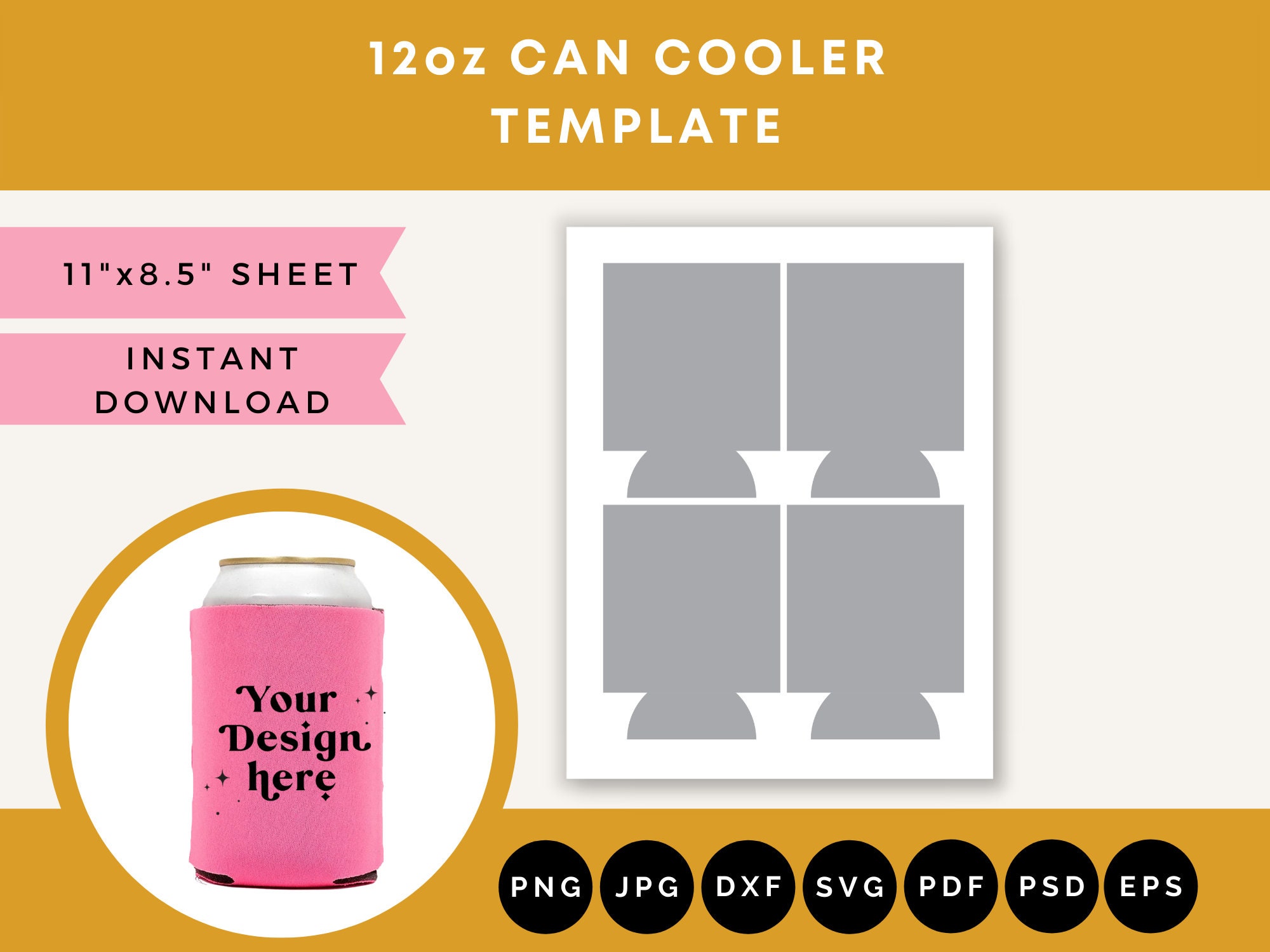 Can Cooler SVG 12oz Can Cooler Template Can Cooler - Etsy Canada