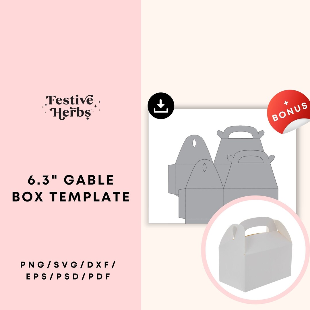 Gable Box SVG, Gable Box Template, Box With Handle Template, Gable Box ...