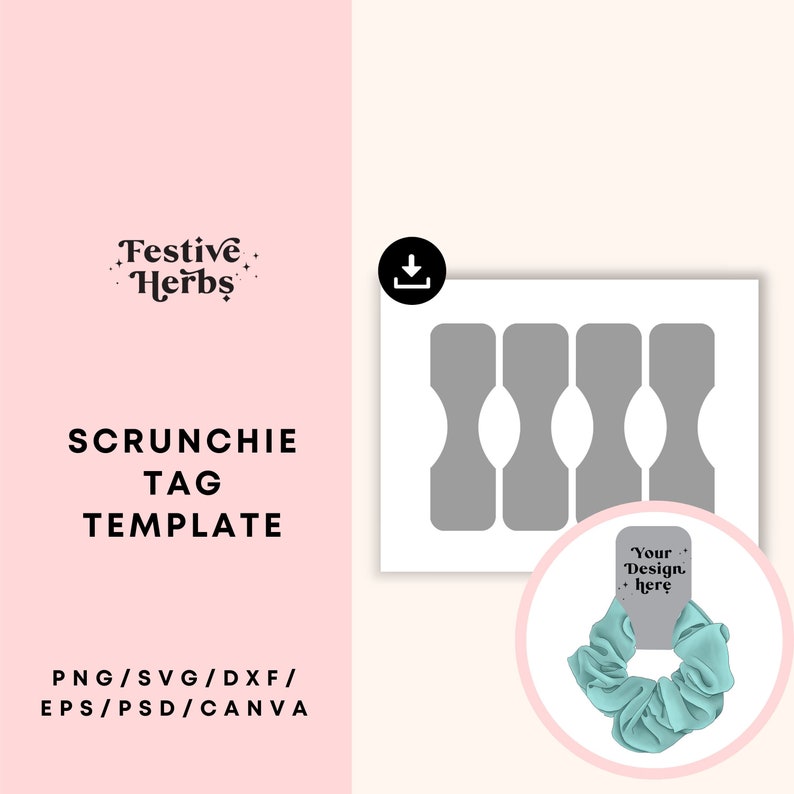 Scrunchie Tag Template Scrunchie Tag Svg Scrunchie Tag - Etsy India