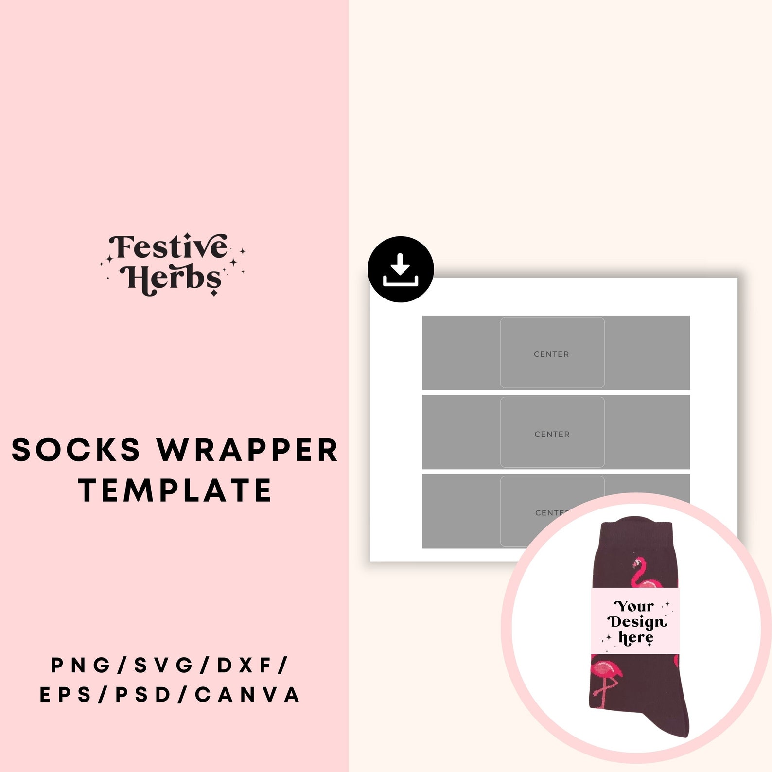 Sock Wrapper Template Sock Label Template Socks Blank Label - Etsy