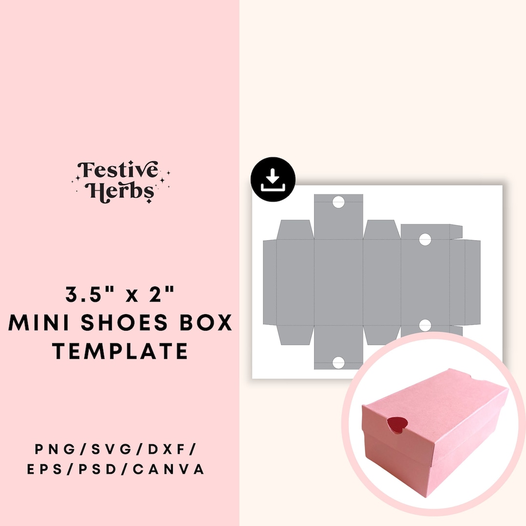 Mini Shoes Box Template, Mini Sneaker Box Template, Shoe Box Party ...