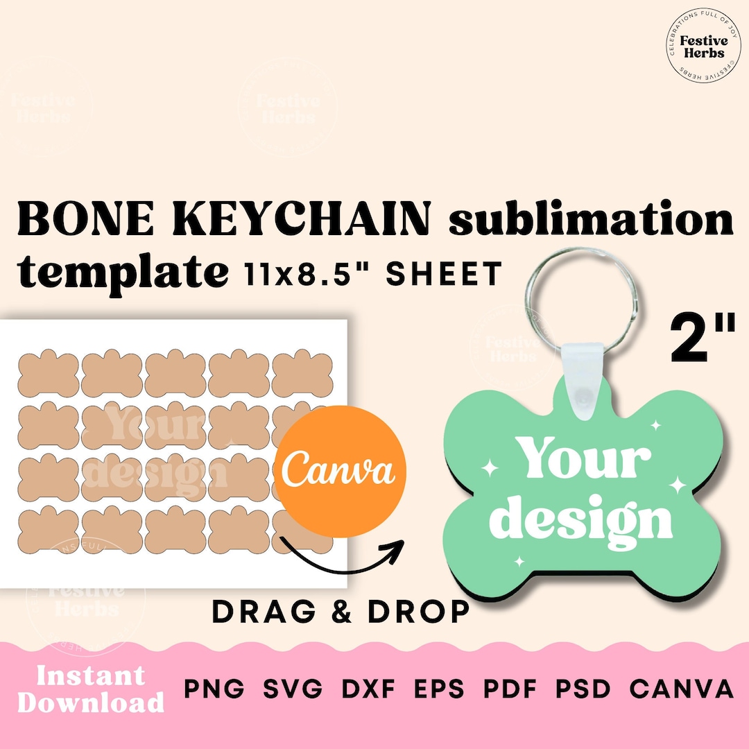 Dog Keychain Custom, Dog Keychain Svg, Dog Sublimation Template, Dog ...