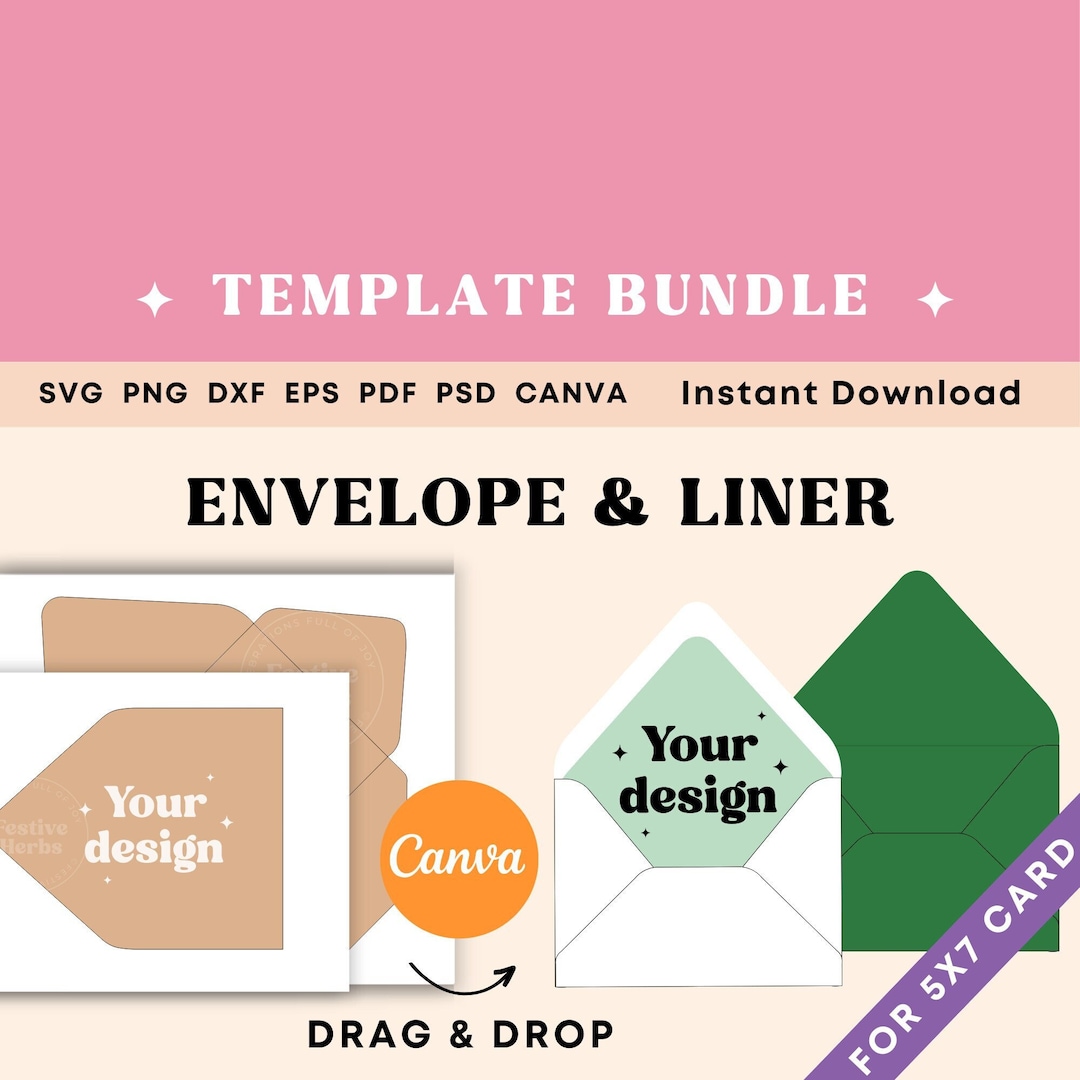 Envelope Liner Template, Wedding Envelope Template, Envelope Liner 5x7 ...