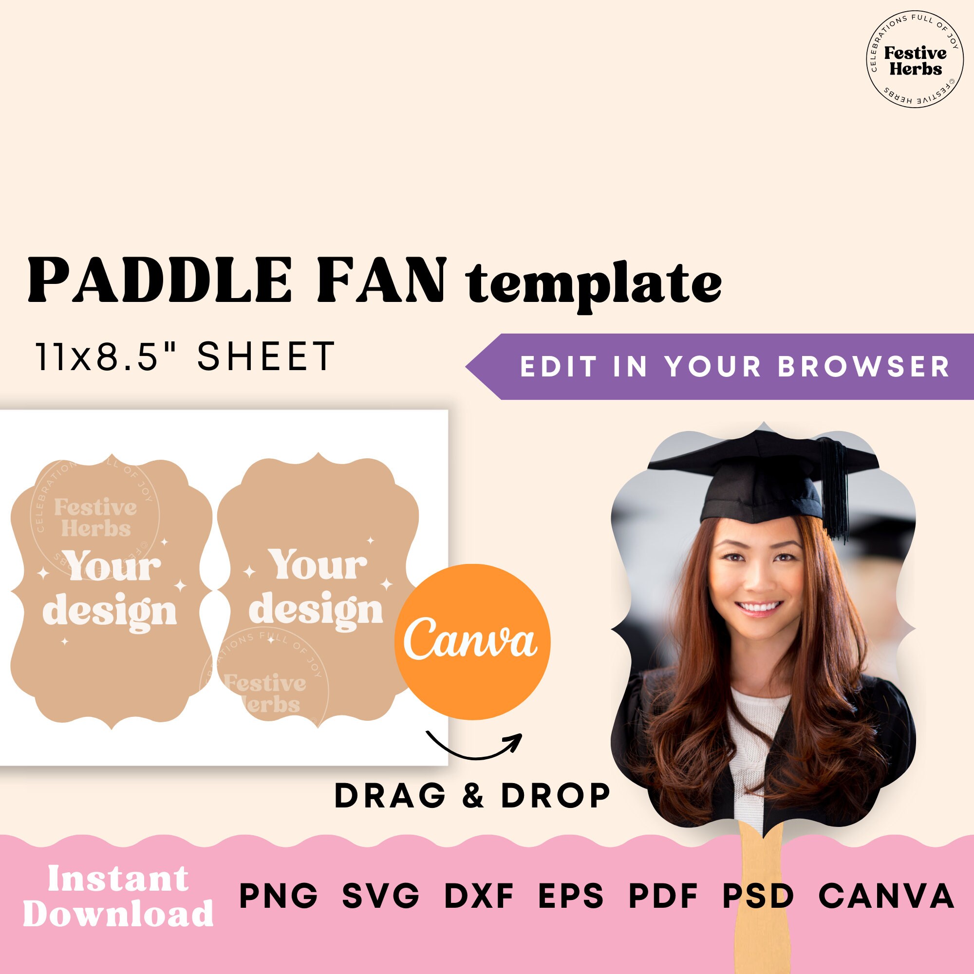 Paddle Fan Template, Graduation Fan Template, Graduation Paddle Fan ...
