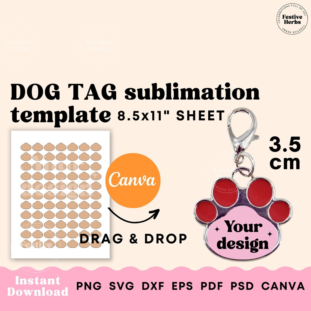 Dog Tag Template, Dog Tag Svg, Dog Tag Sublimation Template ...