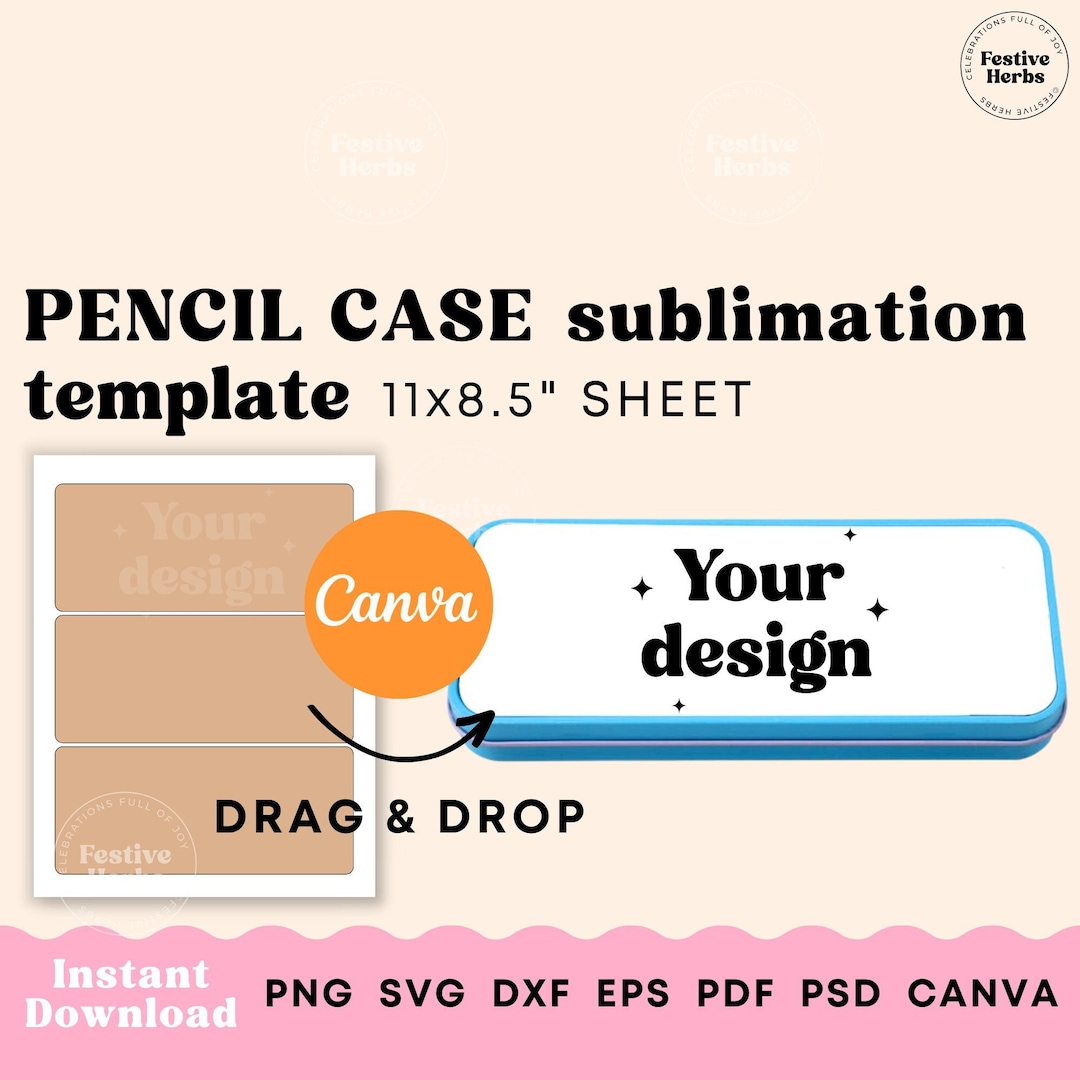 Sublimation Pencil Case Template, Pencil Box Template Pencil Bag ...