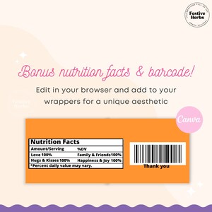 Chocolate Bar Template Candy Bar, Party Favor Template Chocolate Bar ...