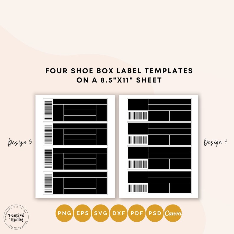 Shoe Box Label Template, Shoe Box Label SVG, Label Template for Shoe ...