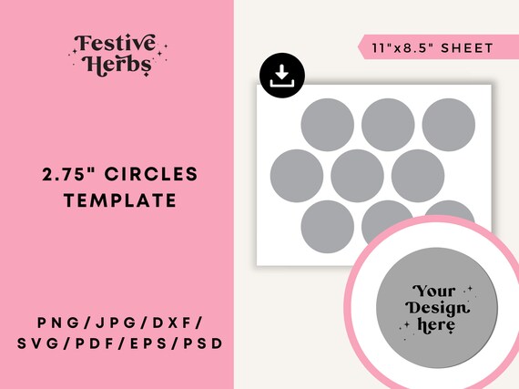 2.75 Inch Circle Template Circle Template Circle Collage | Etsy