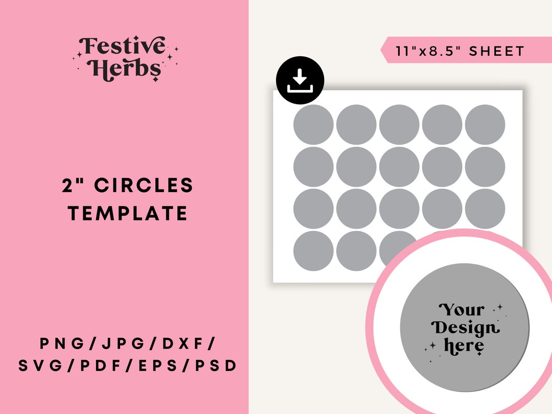 2 Inch Circle Template, 2 Inch Circle Digital Download, Circle Collage ...