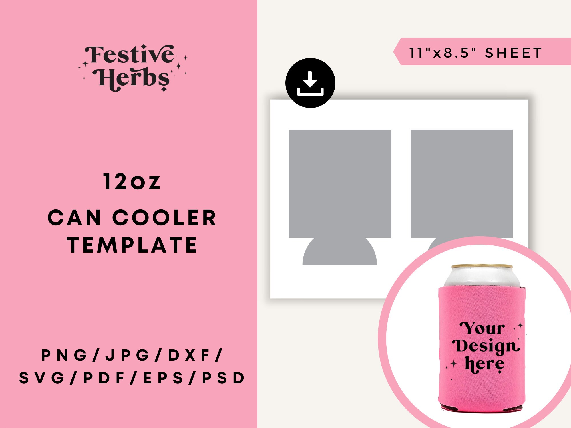 12oz Can Cooler Template Can Cooler SVG Can Cooler | Etsy India