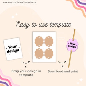 Straw Tag Template, Party Template Canva, Custom Party Decor Party Tags ...