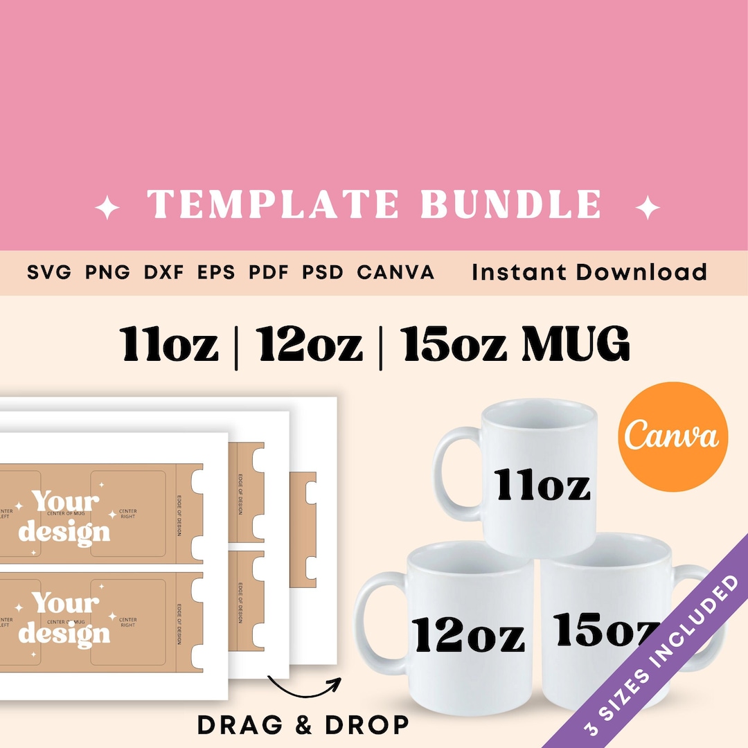Mug Template Bundle, Full Wrap Mug Sublimation Template, Mug Full Wrap ...