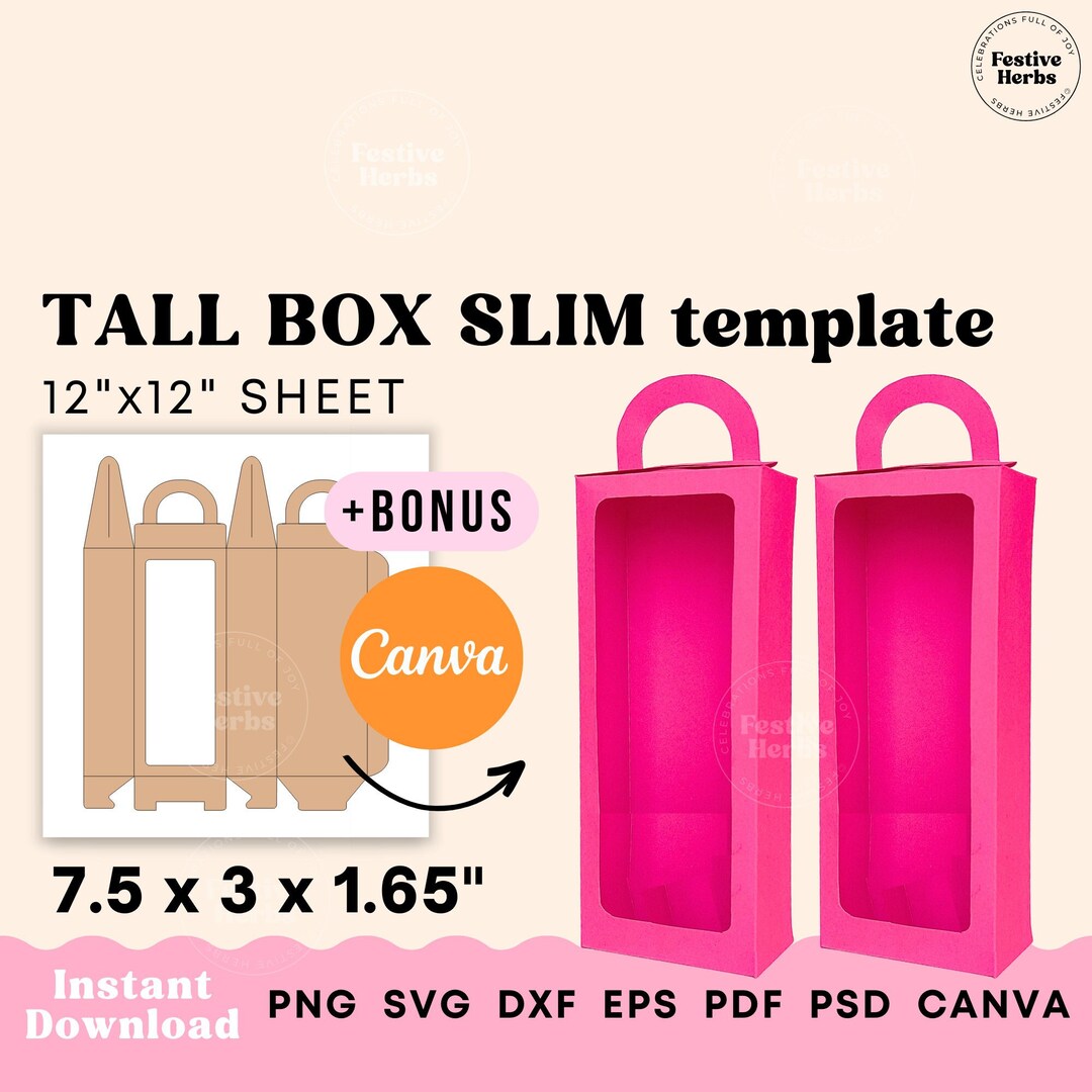 Tall Gable Box Template, Tall Box Svg Treat Box Template for Kids ...