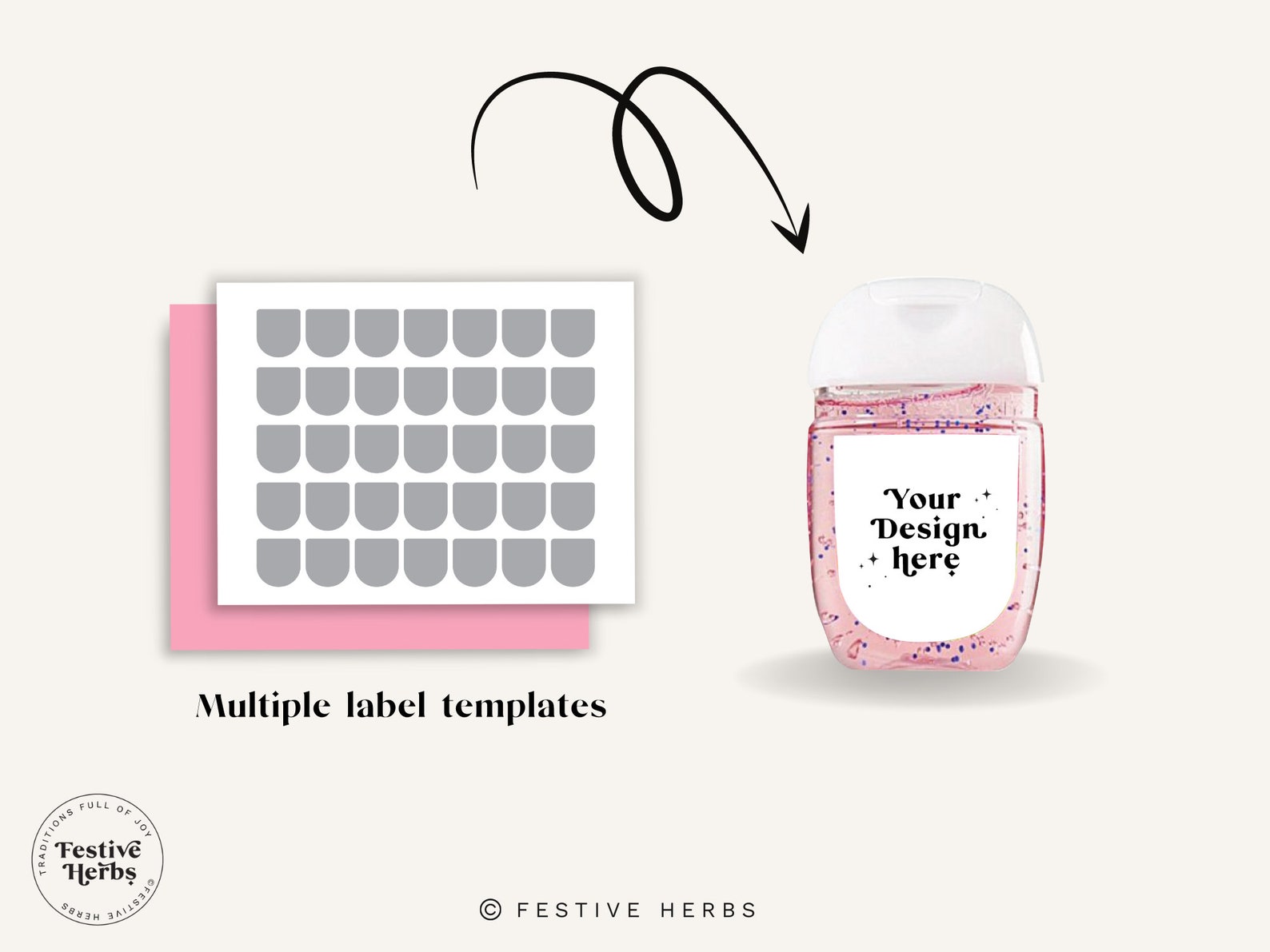 Mini Hand Sanitizer Label Template Hand Sanitize Label SVG | Etsy