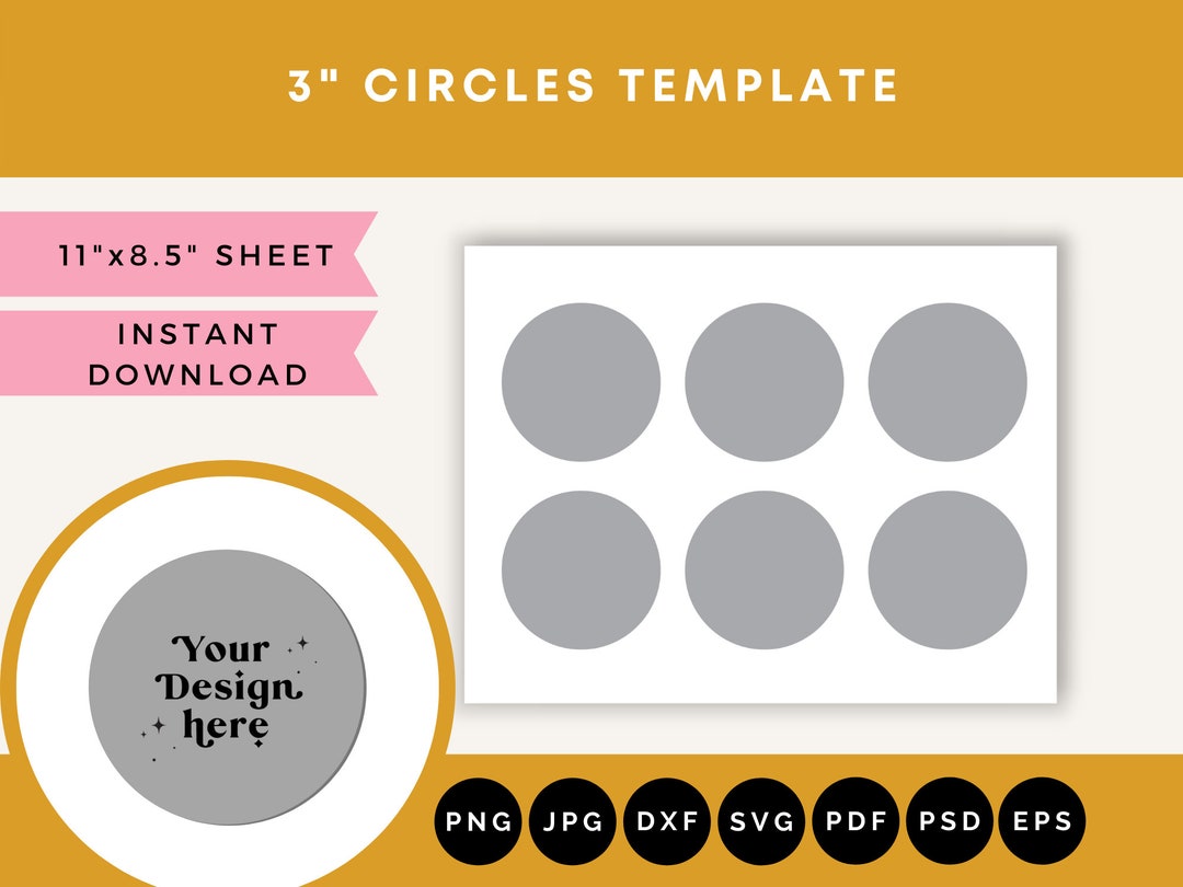 3 Inch Circle Template, Circle Template, Circle Collage Sheet, Circle ...