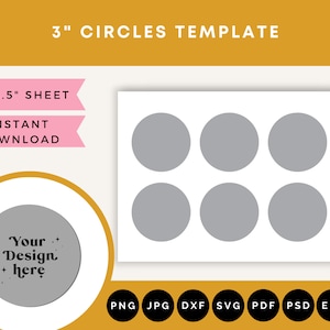 3 Inch Circle Template, Circle Template, Circle Collage Sheet, Circle ...