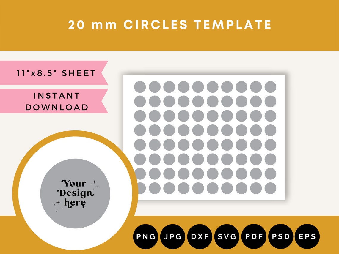20 Mm Circle Template Stickers Template Circles Template - Etsy