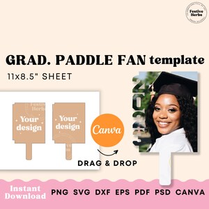 Graduation Fan Template, Graduation Paddle Fan, Graduation Fan SVG ...