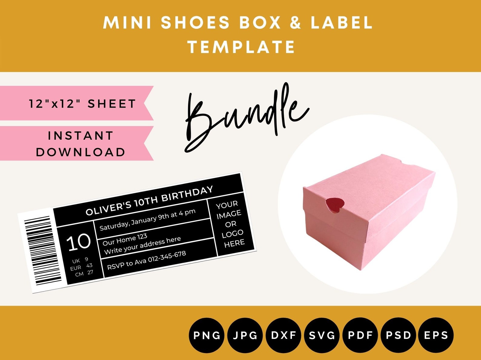 Mini Shoe Box Template Bundle Shoe Box SVG Shoe Box Label - Etsy