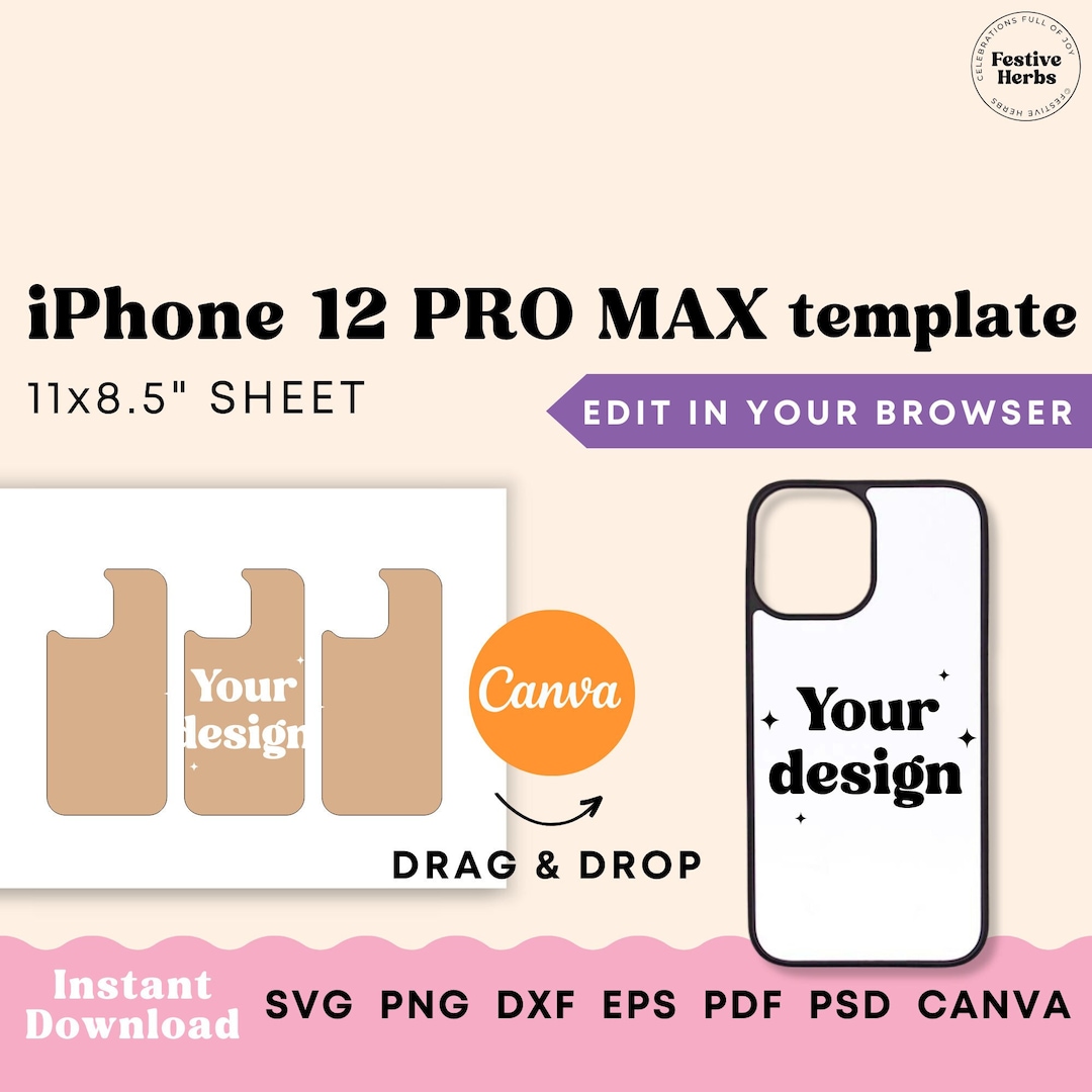 IPhone 12 Pro Max Template, iPhone 12 Pro Max Sublimation Template ...