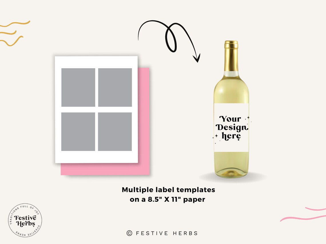 Wine Label Svg Wine Label Template Wine Bottle Label - Etsy