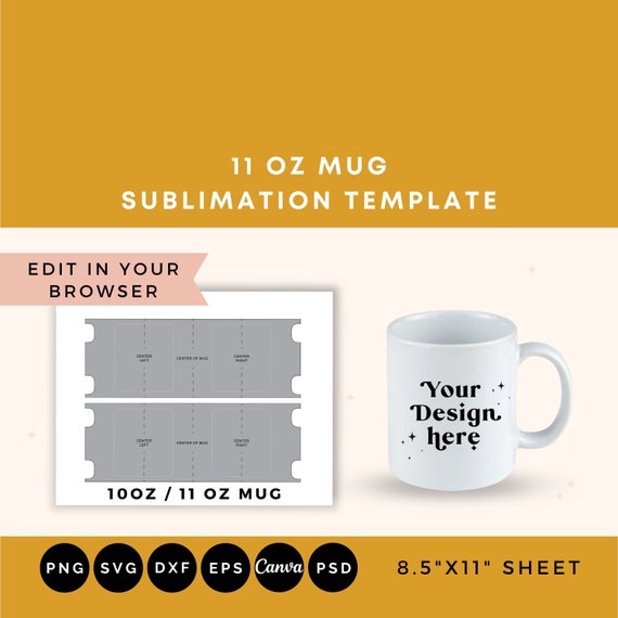 11 Oz Mug Sublimation Template Sublimation Templates for - Etsy
