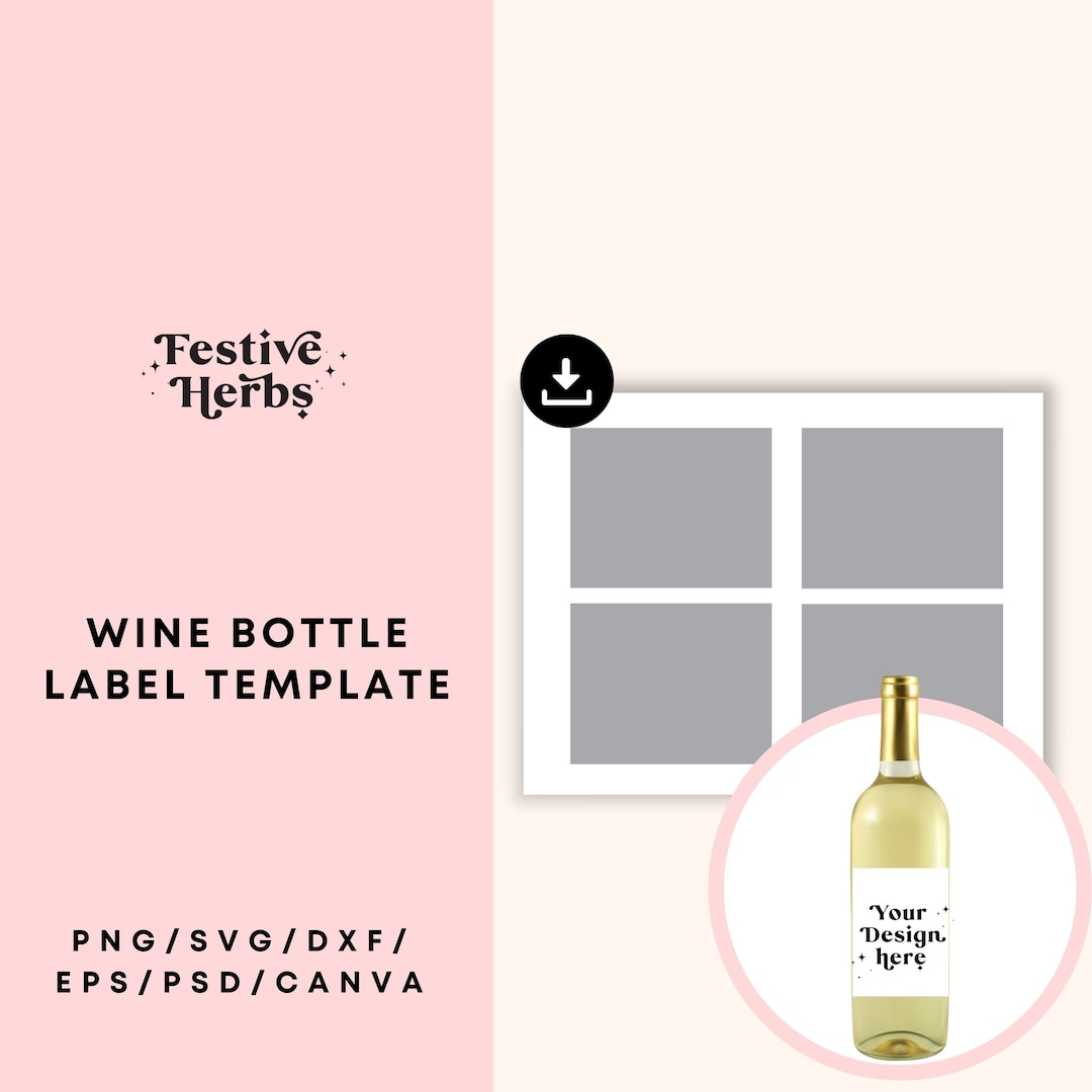 Wine Label Svg, Wine Label Template, Wine Bottle Label Template, Wine ...