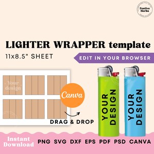Lighter Label Template, Lighter Wrapper Template, Lighters Template ...